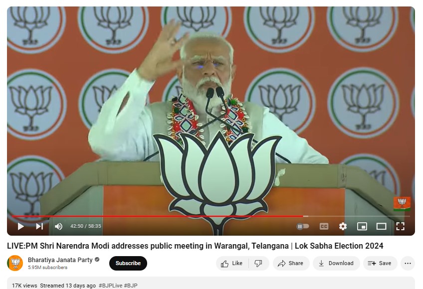 Clipped video of Narendra Modi’s speech shared with false claims of his ...