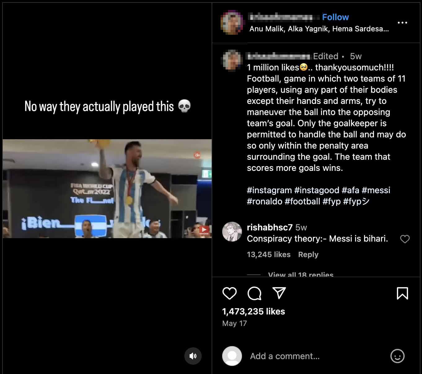 This video of Argentina’s football team dancing to a Bhojpuri song is edited. - FACTLY