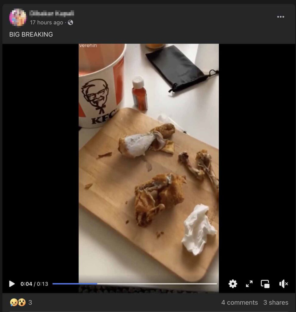 These visuals of KFC chicken pieces moving are not real; a concept artist created them - FACTLY