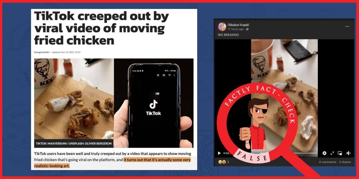 These visuals of KFC chicken pieces moving are not real; a concept artist created them - FACTLY