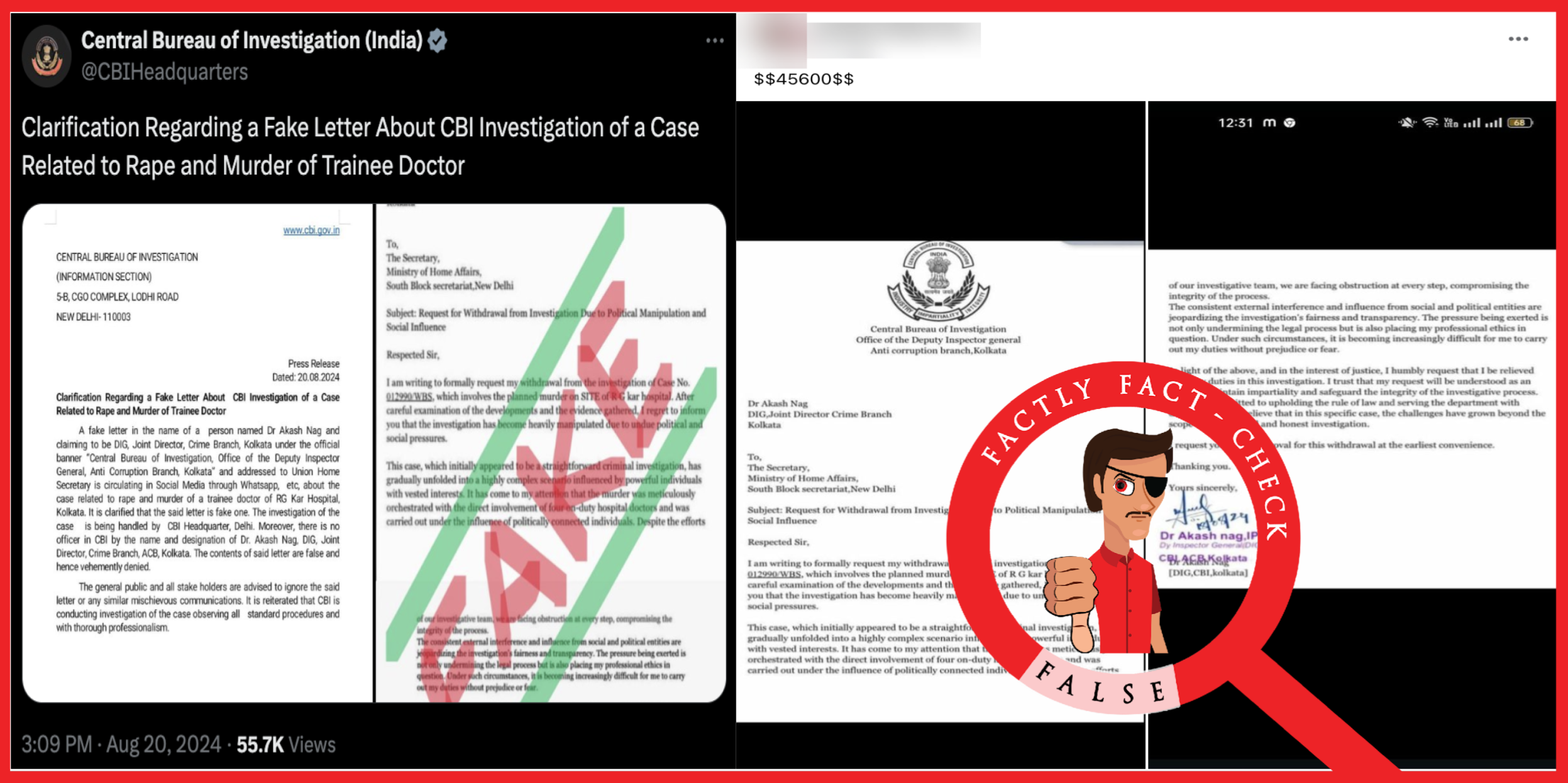 This letter claiming to be a CBI officer's request for withdrawal from ...