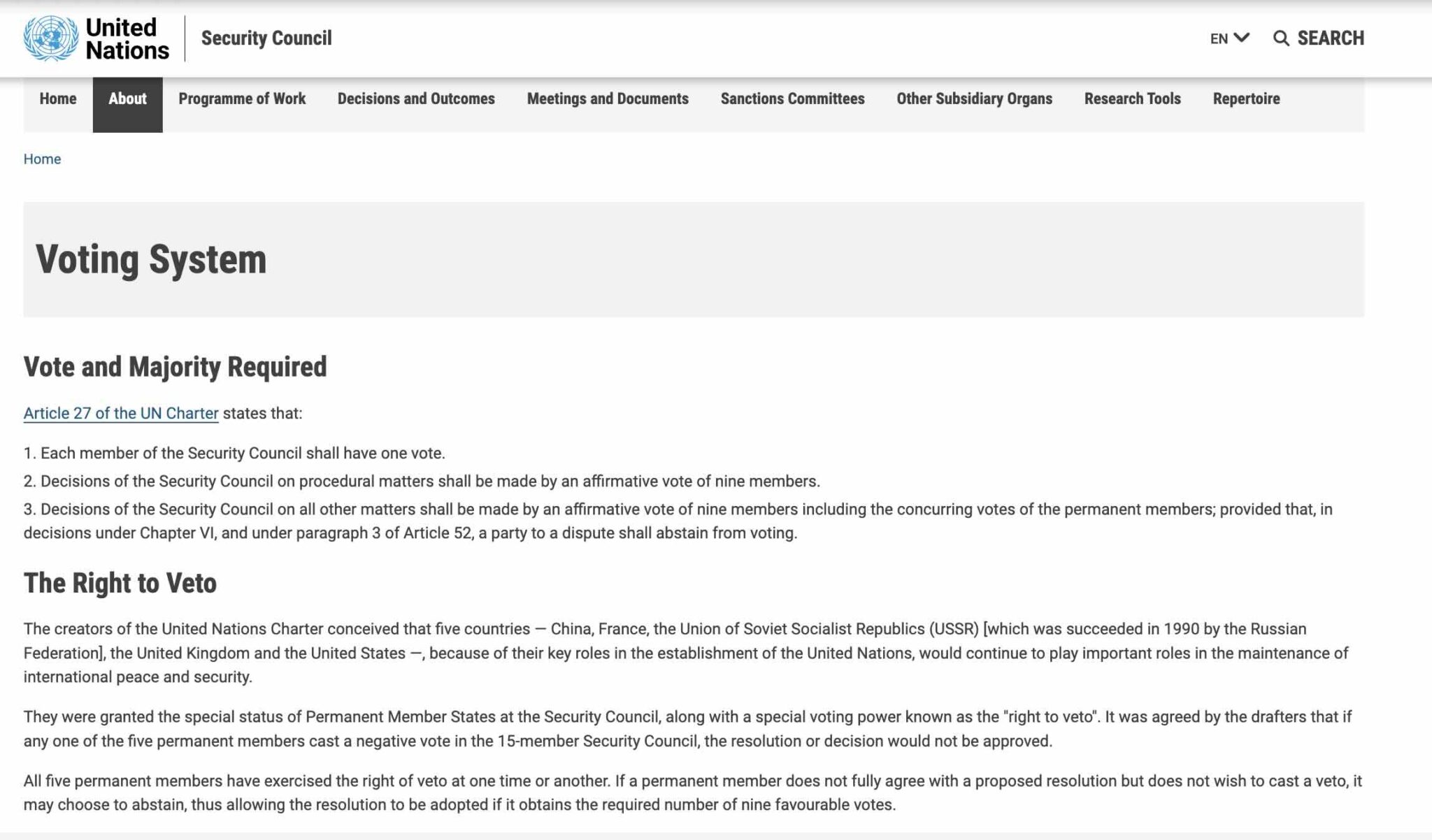 India is not yet a permanent member of the UNSC and does not have Veto ...