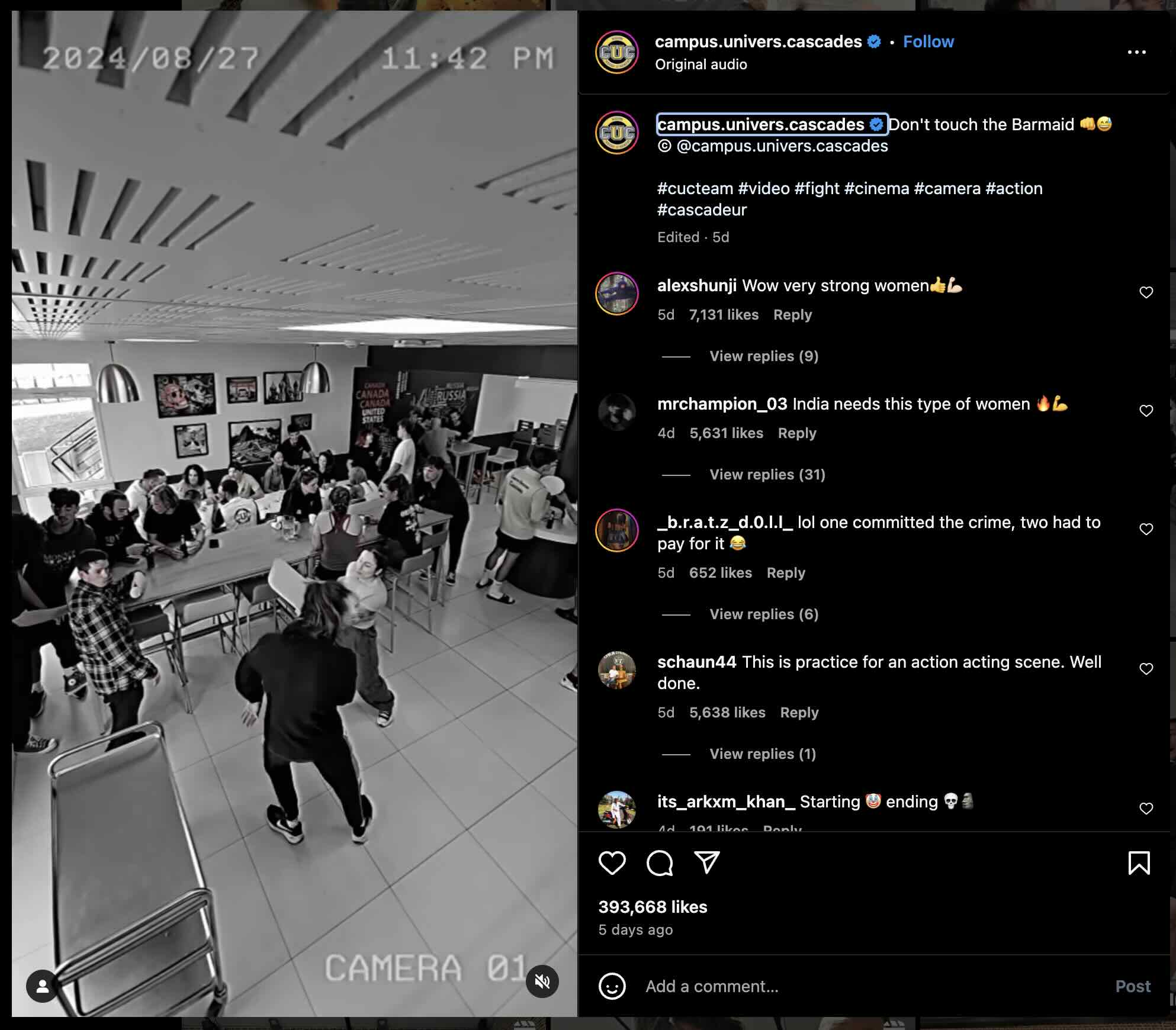 A scripted fight choreography video is being shared as a true incident ...