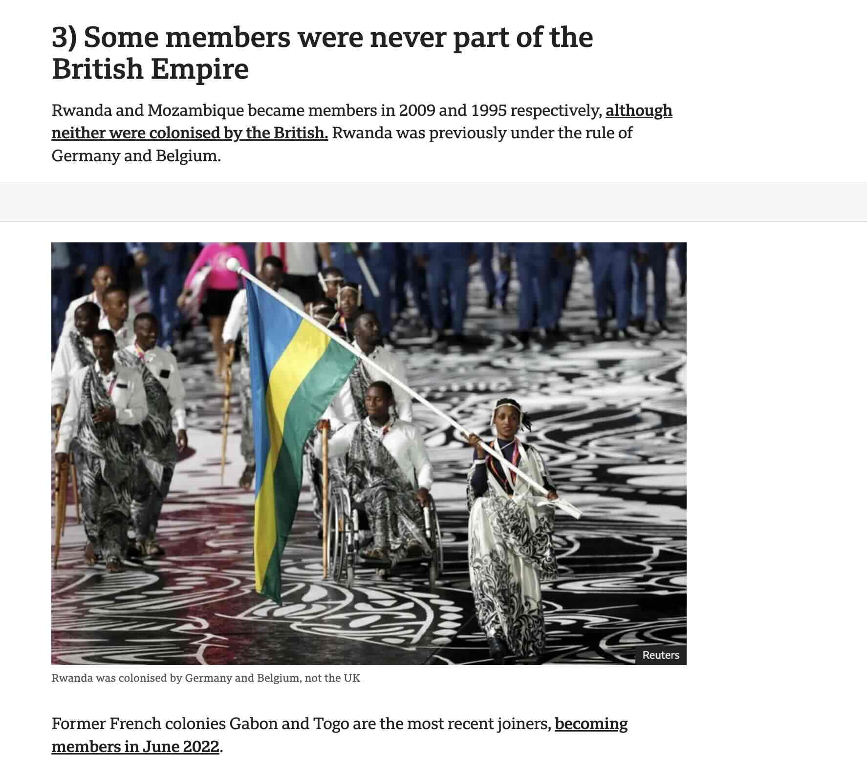 Only three Commonwealth members gained independence from the British ...