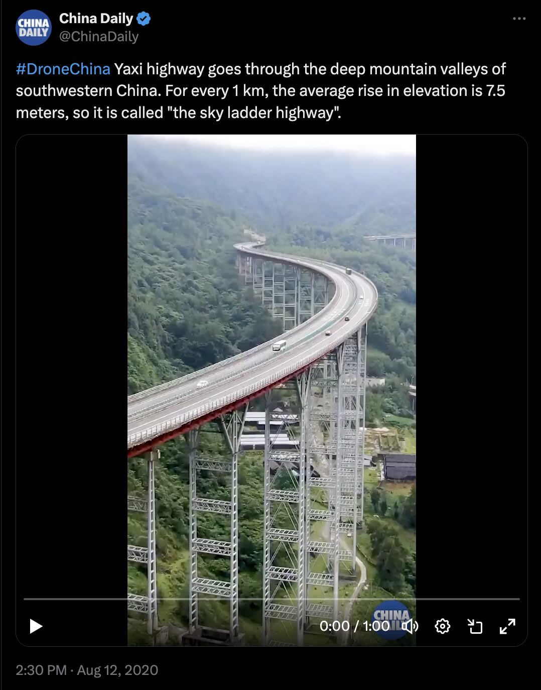 A video of China’s Yaxi highway is falsely being shared as visuals of ...