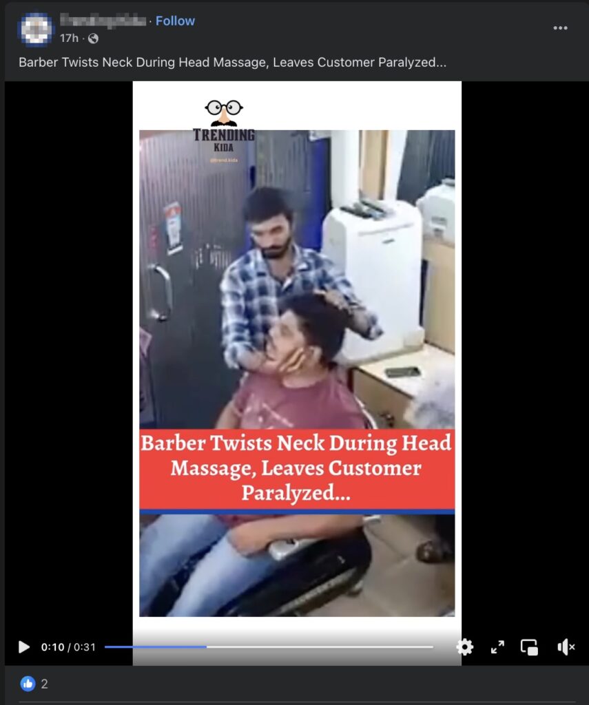 A scripted video is shared as real CCTV footage depicting a man who ...