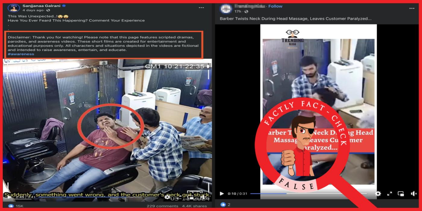 A scripted video is shared as real CCTV footage depicting a man who ...