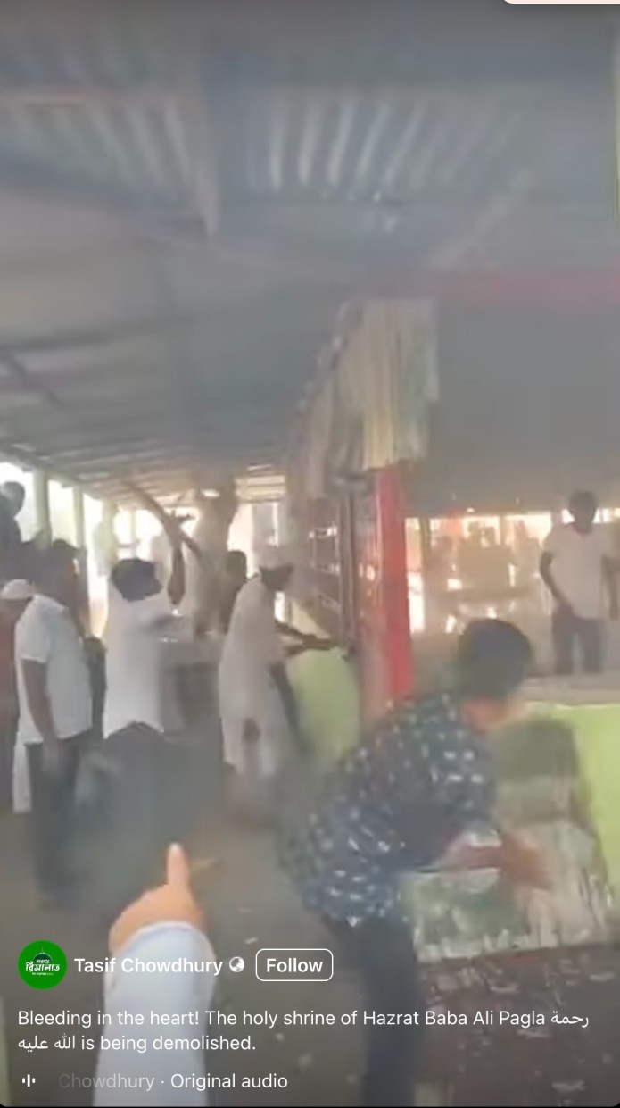 Demolition video of a Muslim saint's shrine in Bangladesh is falsely shared as an attack on a ...