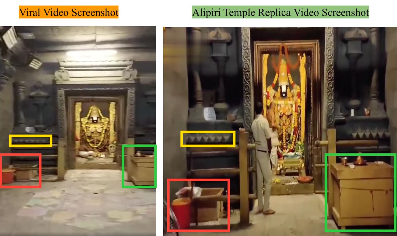 The viral video shows a replica of the Tirumala-Tirupati temple located ...
