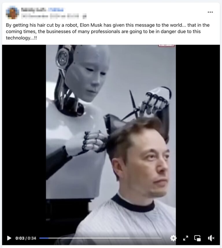 An AI-generated video is falsely shared as real visuals of Elon Musk ...