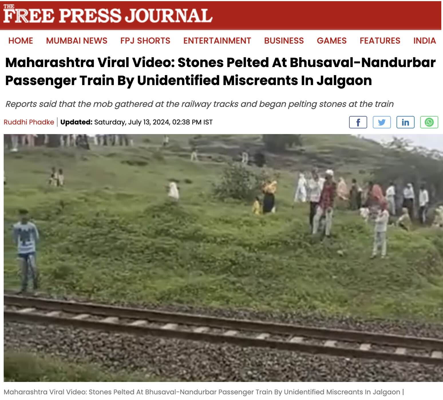 Old 2024 video of a train stone-pelting incident has been shared as a ...