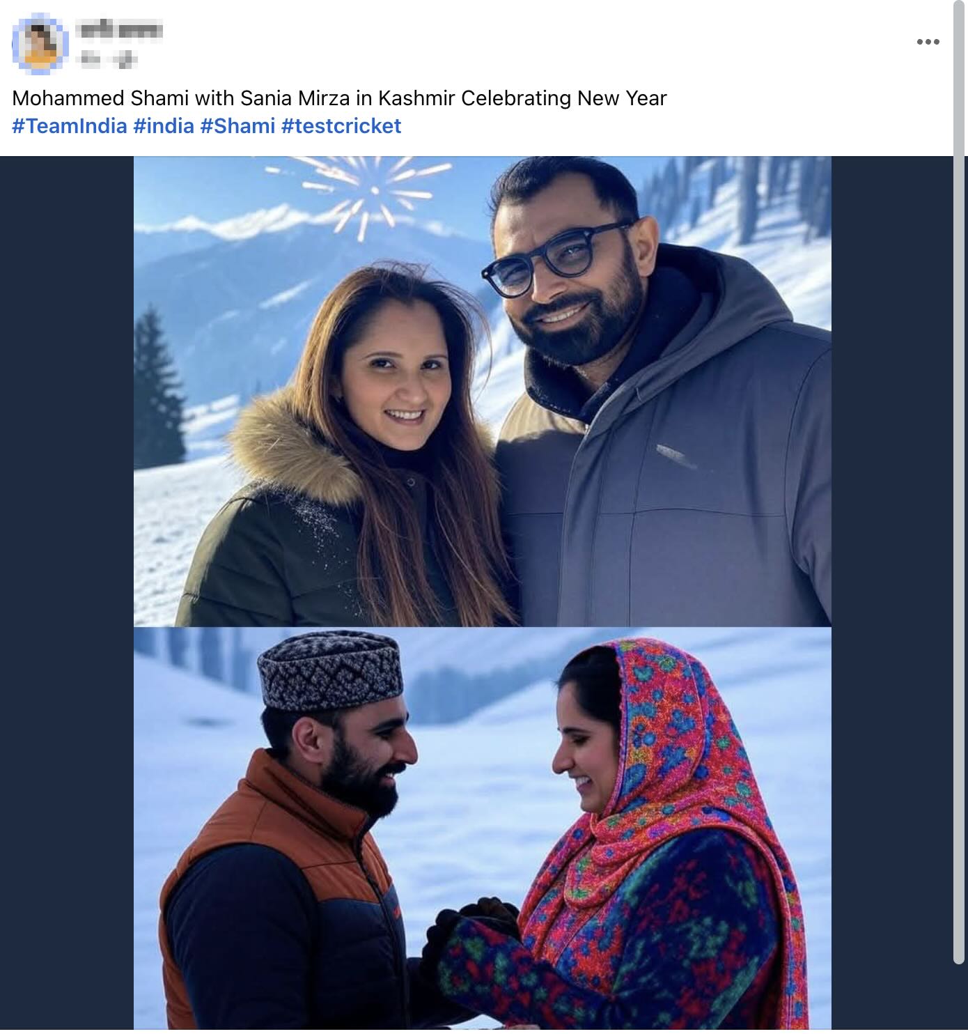 AI-generated images are falsely shared as real intimate photos of Mohammad Shami and Sania Mirza ...