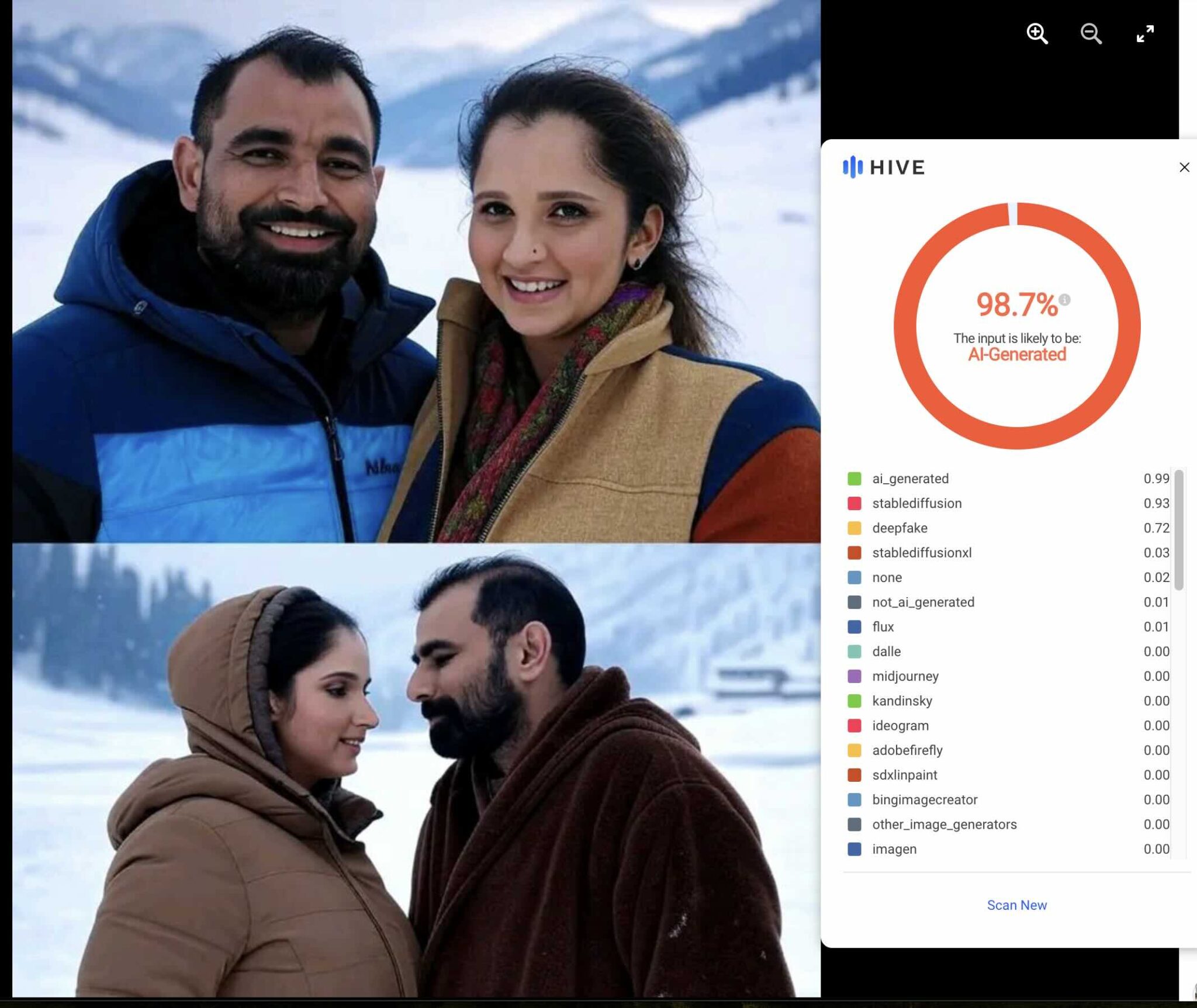 AI-generated images are falsely shared as real intimate photos of Mohammad Shami and Sania Mirza ...