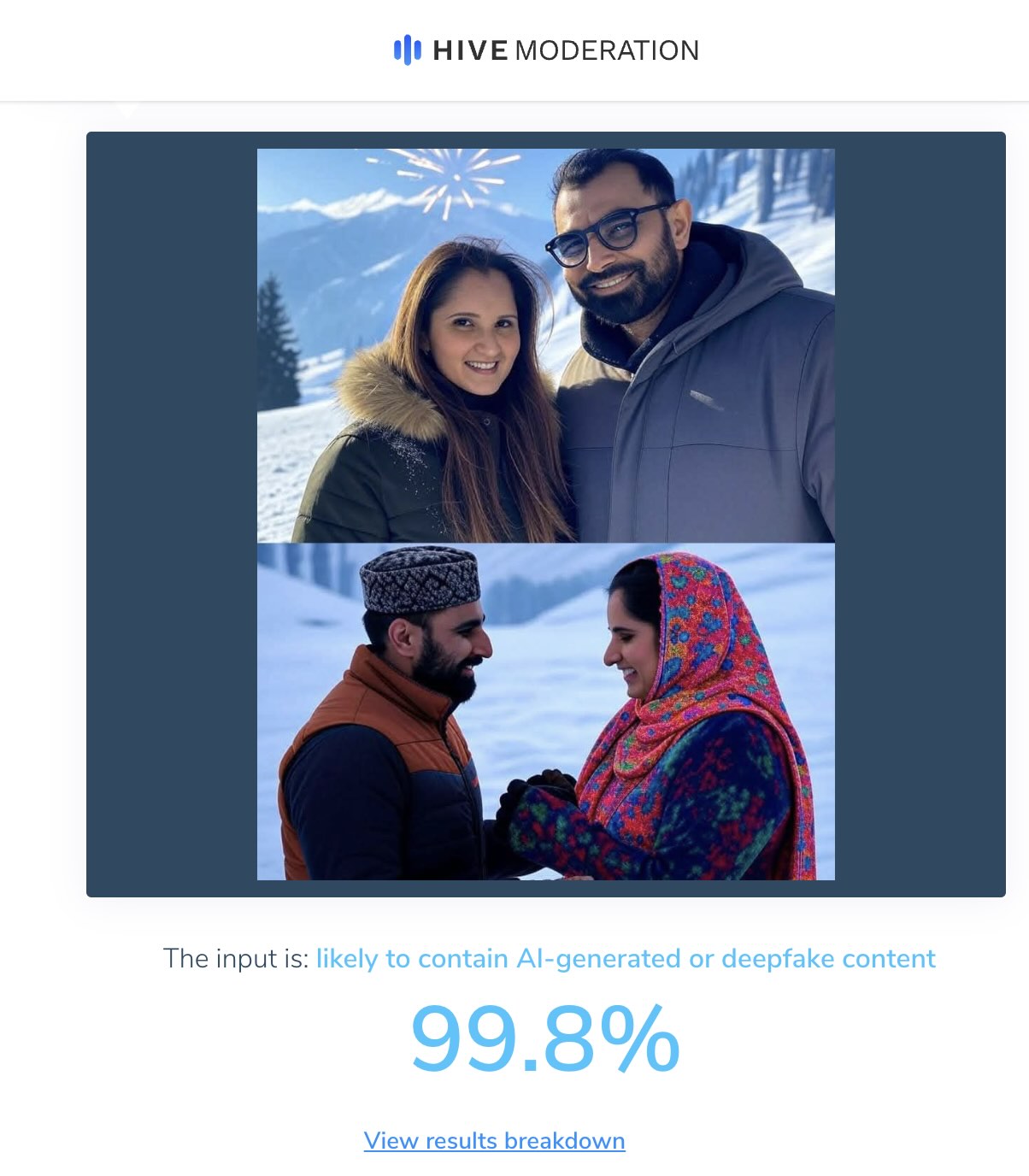AI-generated images are falsely shared as real intimate photos of Mohammad Shami and Sania Mirza ...