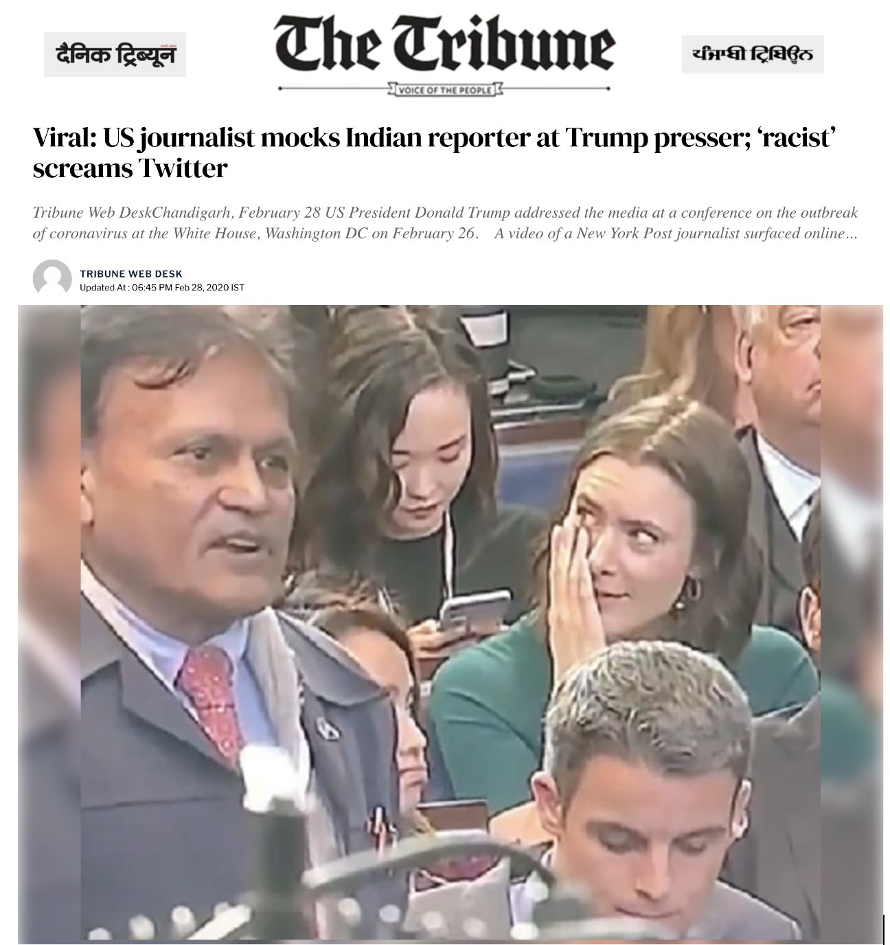 2020 video of a U.S. journalist laughing at an Indian reporter is ...