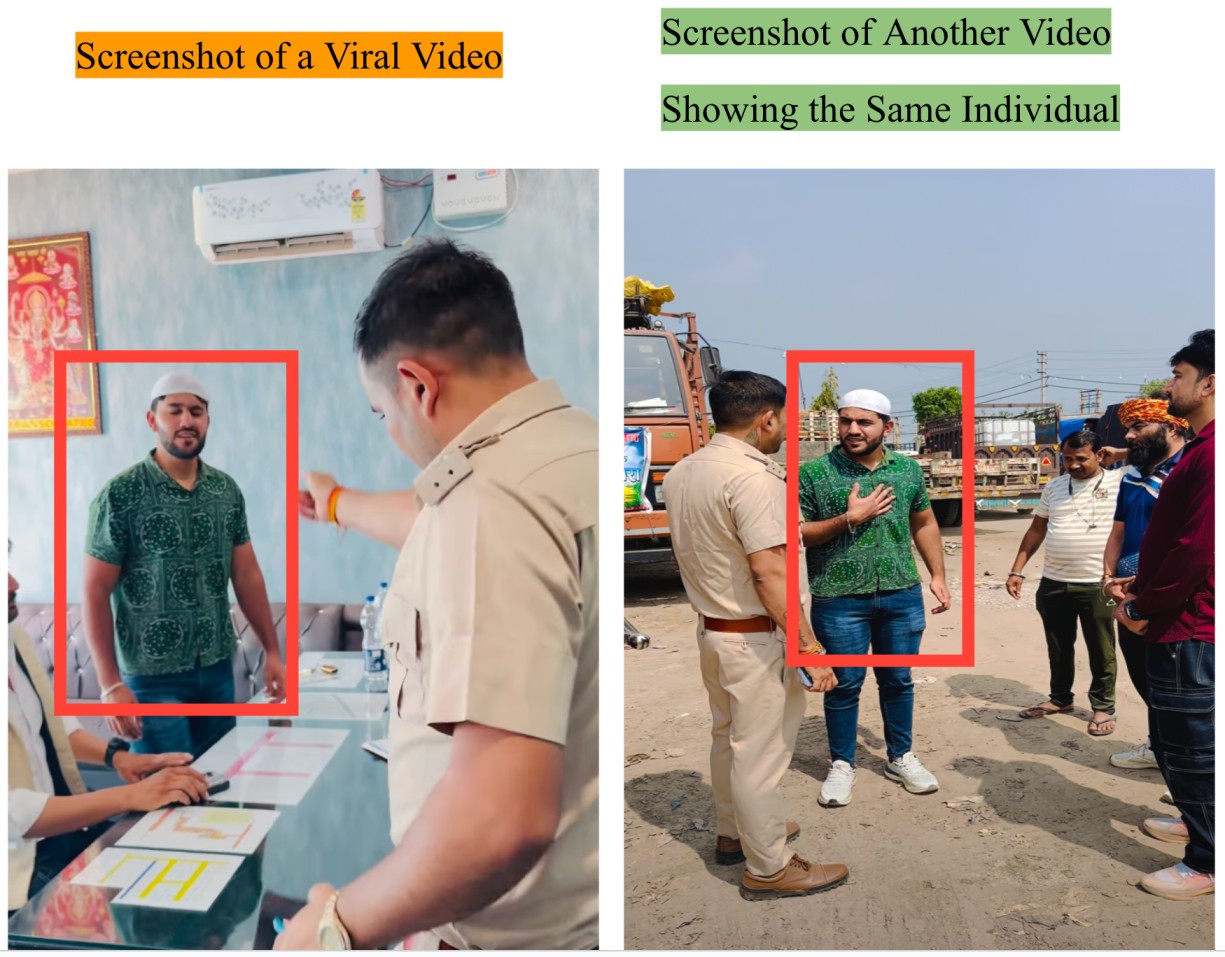 A scripted video showing a Muslim man threatening to get a police ...