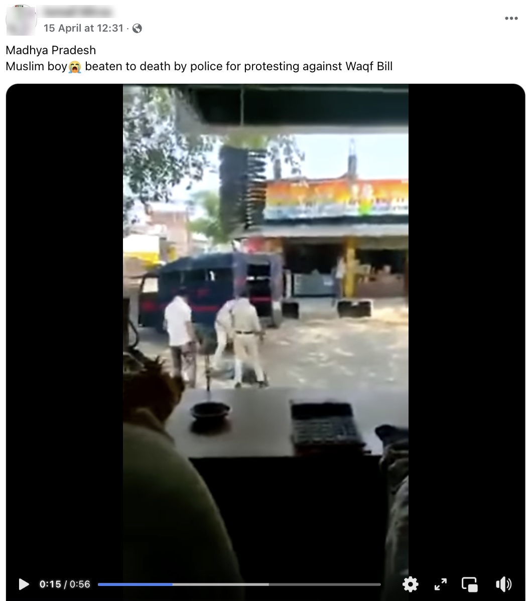 A 2020 video of Madhya Pradesh police beating a drunk man is falsely shared as being from the ...