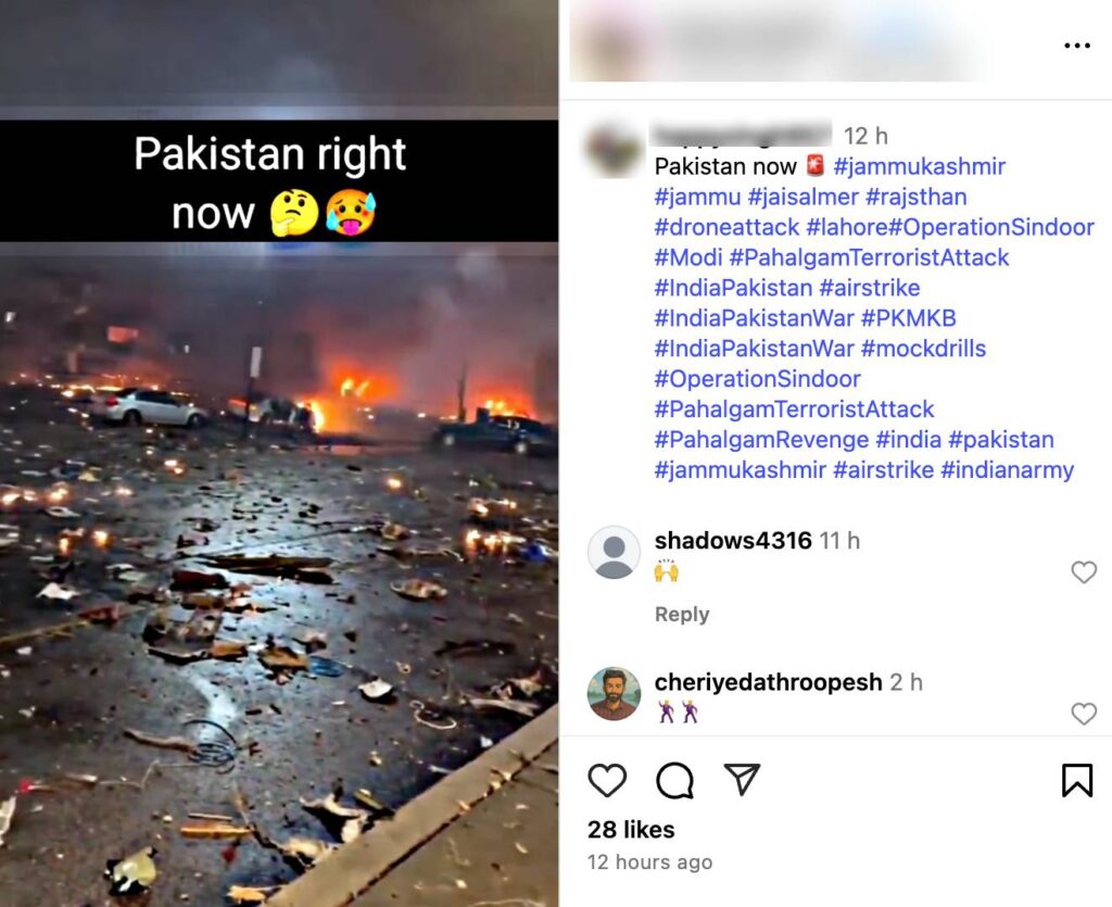 Old and unrelated visuals shared as the aftermath of Indian strikes in ...