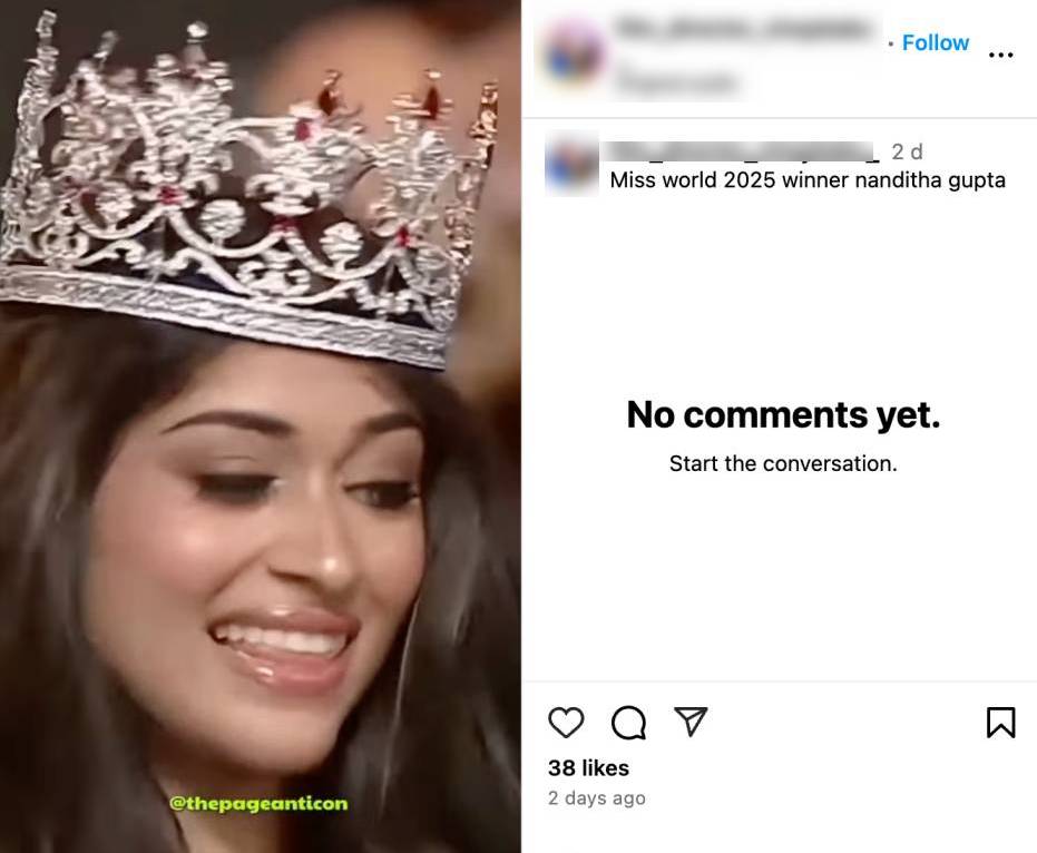 Nandini Gupta has not been declared the winner of Miss World 2025; the viral video shows her ...