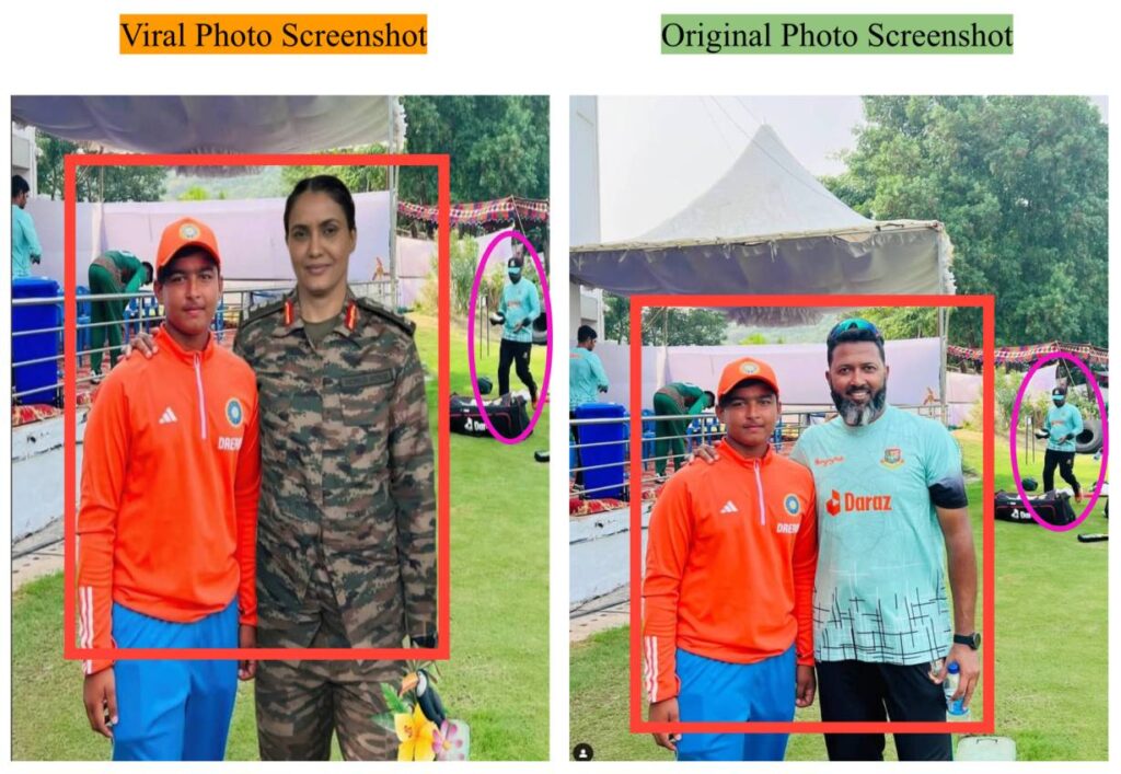 This viral photo of Colonel Sofiya Qureshi with cricketer Vaibhav ...