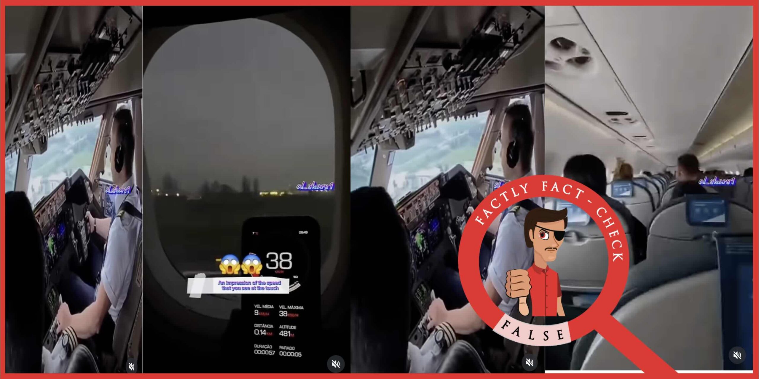 This video, taken from inside the cockpit and cabin of a flight shaking ...