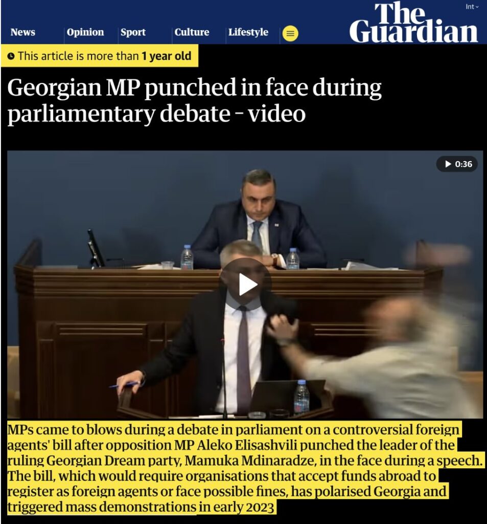 An old video of a brawl in Georgia’s parliament is falsely shared as ...