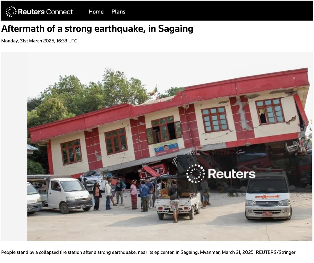 The video of a fire station collapsing due to an earthquake in Myanmar ...
