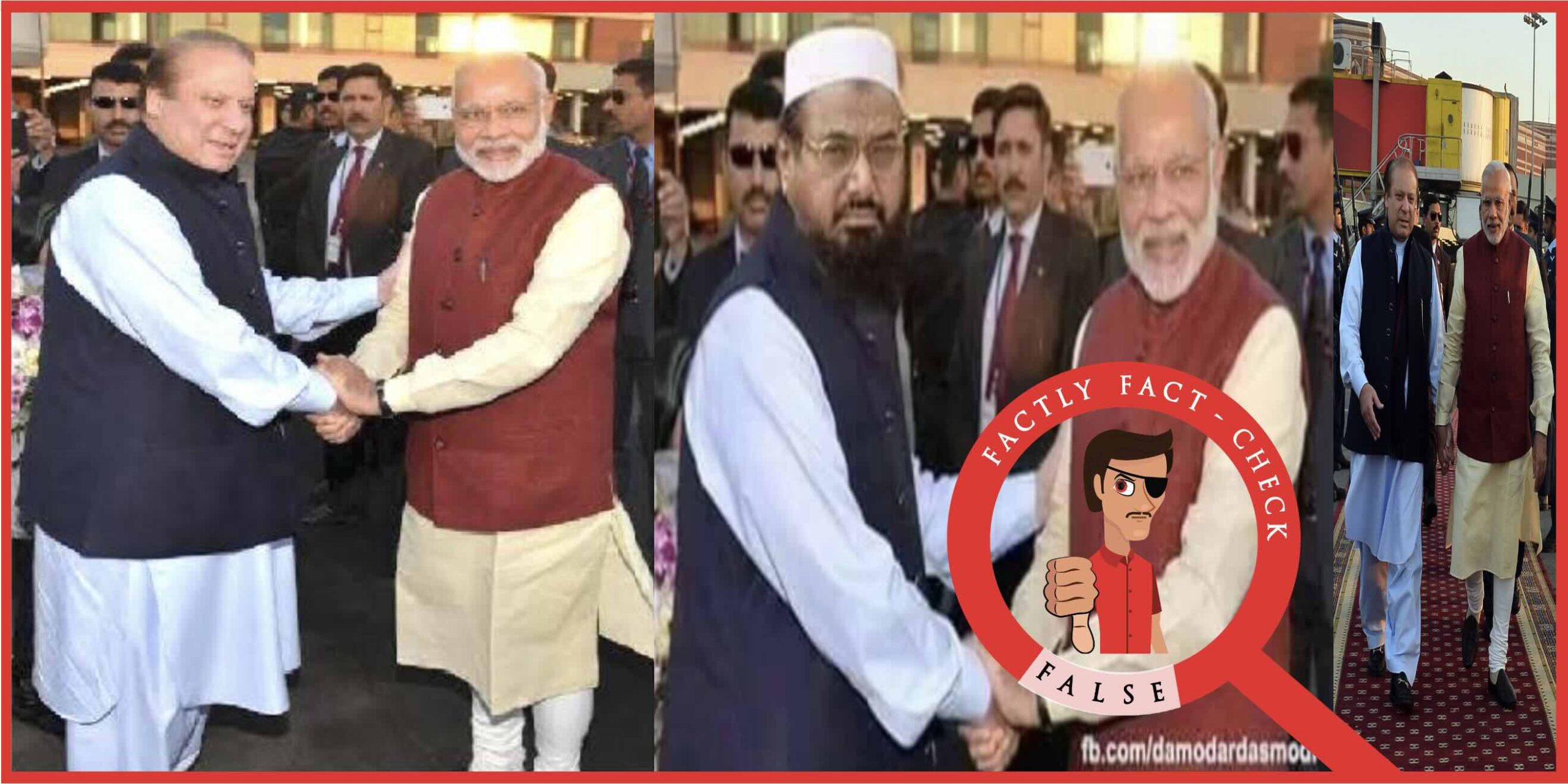 The photo claiming to show PM Modi with Hafiz Saeed is edited; the ...