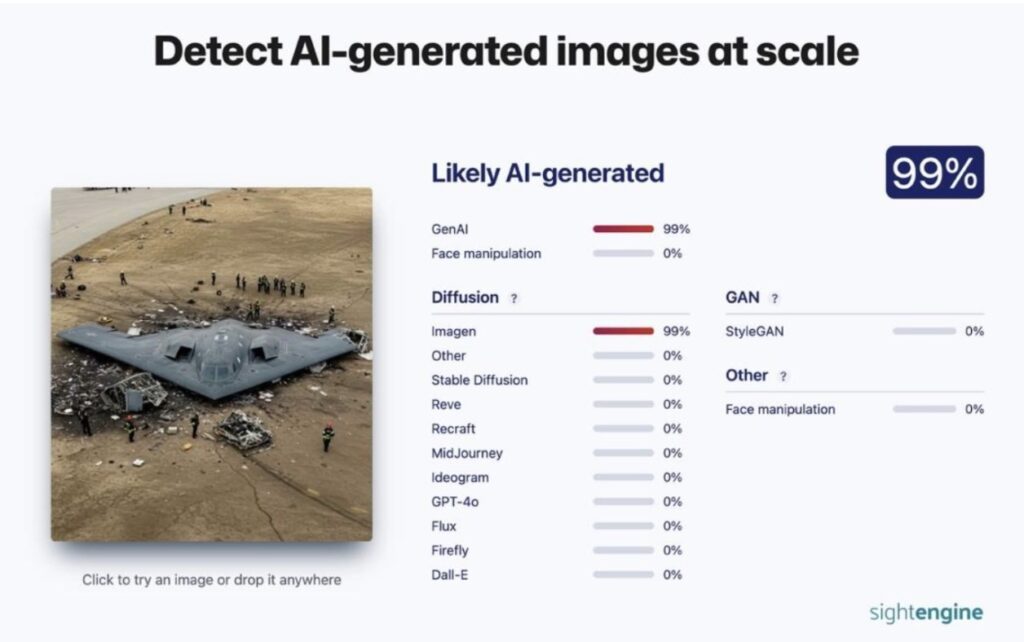 An AI-generated image is falsely shared as Iran shooting down a U.S. B ...