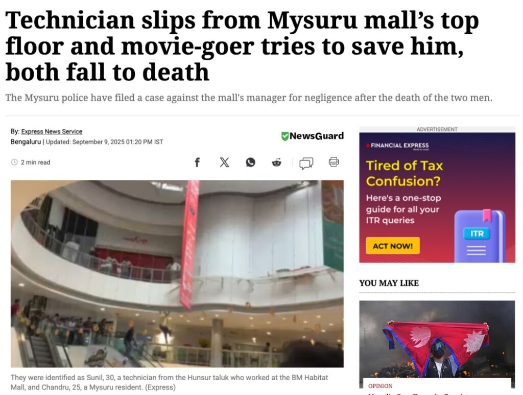 This viral video claiming to show an escalator collapse at BM Habitat ...