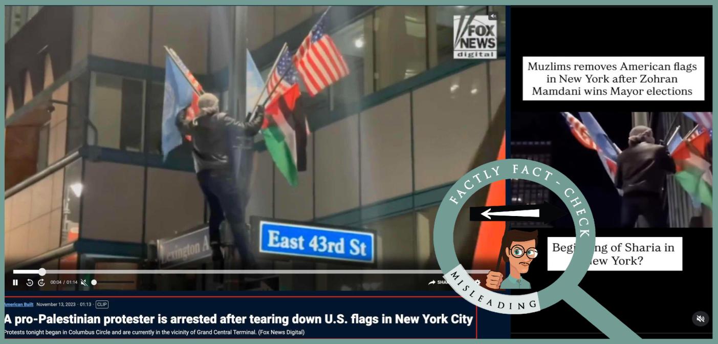 A 2023 video of a man removing the US flag in New York is shared with ...