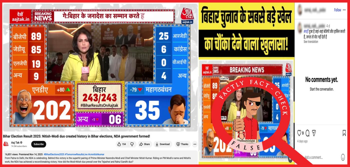 This viral video of Aaj Tak anchor Sweta Singh allegedly reporting the use of preset EVMs in the ...